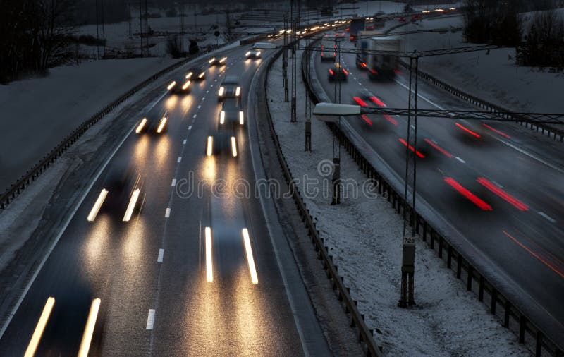 Highway in winter stock image. Image of lane, vehicles - 29097139
