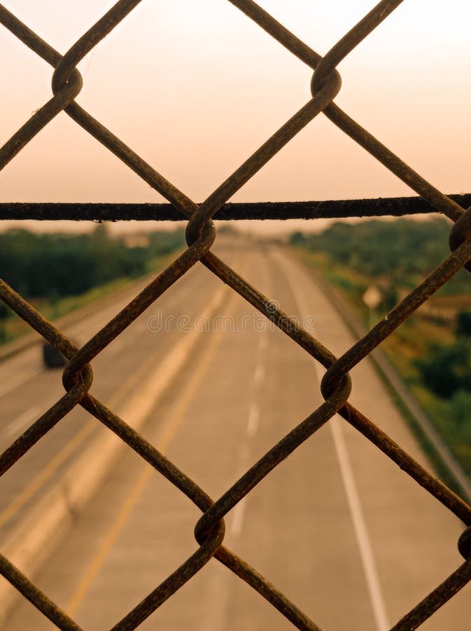 Highway wire fence stock image. Image of ighway, highwayway - 231019105