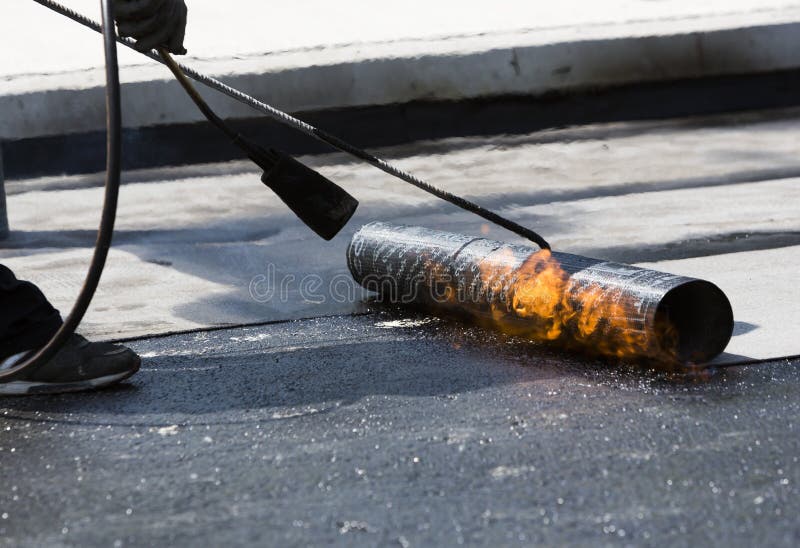 Highway Workers Waterproof Bridge Welding Torch Fire Stock Photo ...