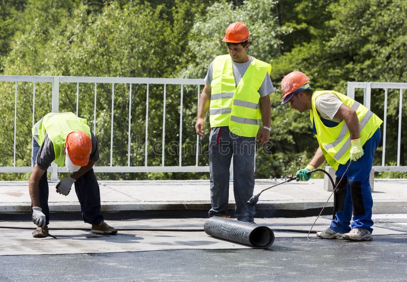 Highway Workers Waterproof Bridge Welding Torch Fire Editorial Image ...