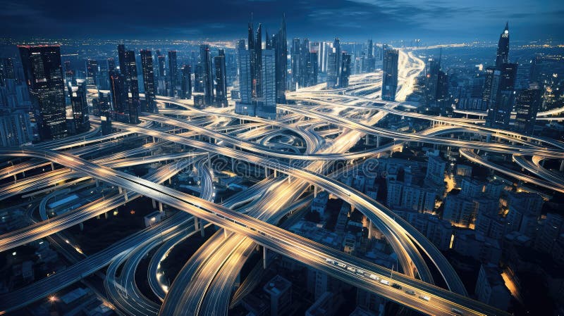 Highways roads network stock illustration. Illustration of commuting ...