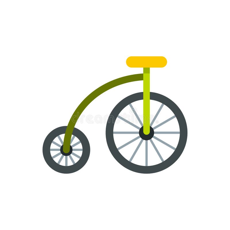 Highwheel Bike Icon, Flat Style Stock Vector - Illustration of retro ...