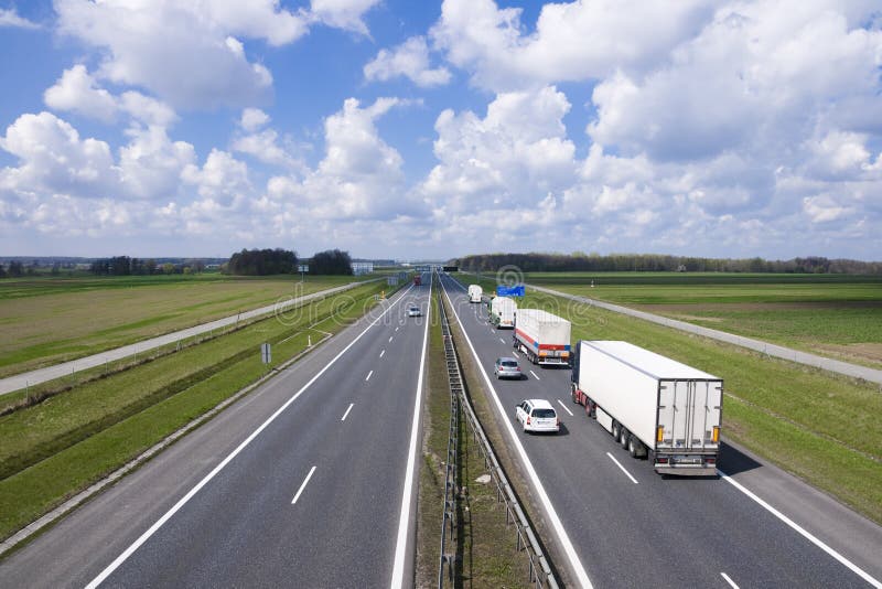 Higway a4 in Poland stock photo. Image of horizon, road - 24778564