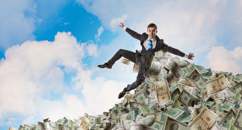 Hij is een miljonair stock afbeelding. Image of lopen - 104215979