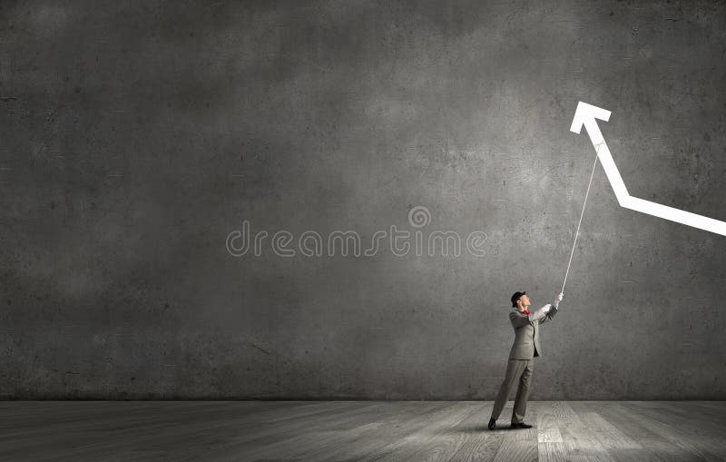 Hij maakt tot het stijging stock afbeelding. Image of pijl - 61378495