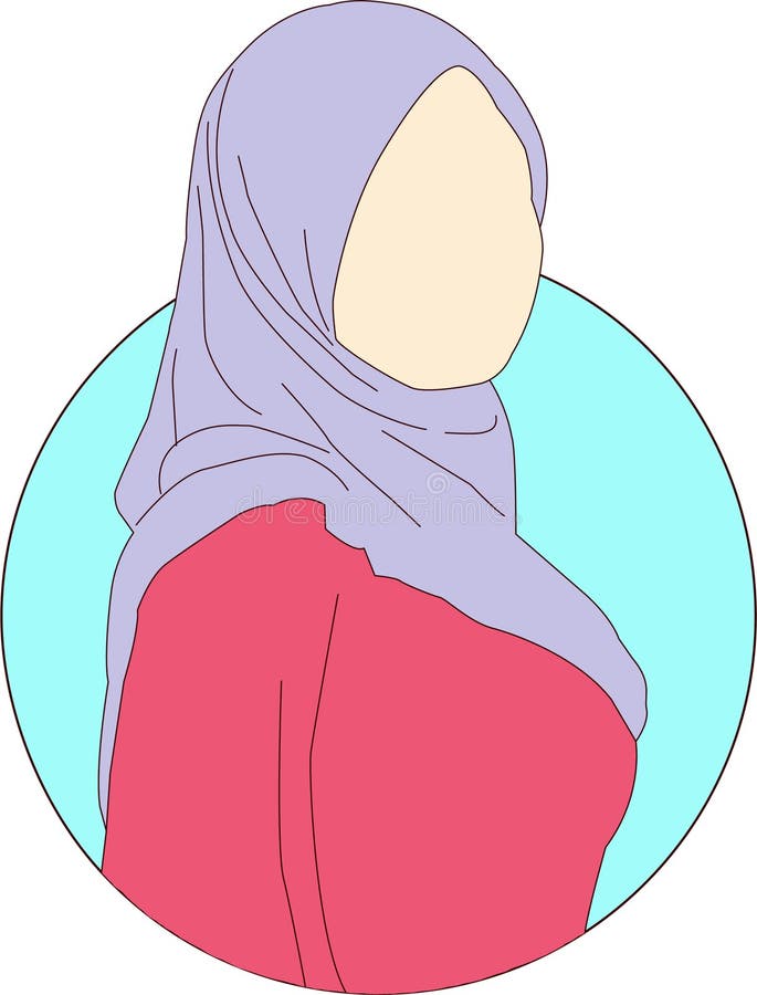 Hijab Flat Vector Illustration 2 Stock Vector - Illustration of face ...