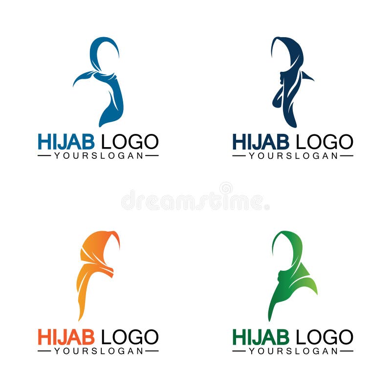 Hijab Logo Design Vector Template Stock Vector - Illustration of arab ...