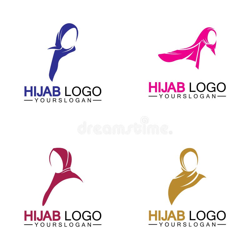 Hijab Logo Design Vector Template Stock Vector - Illustration of head ...