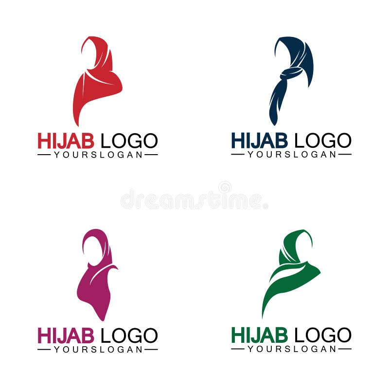 Hijab Logo Design Vector Template Stock Vector - Illustration of face ...