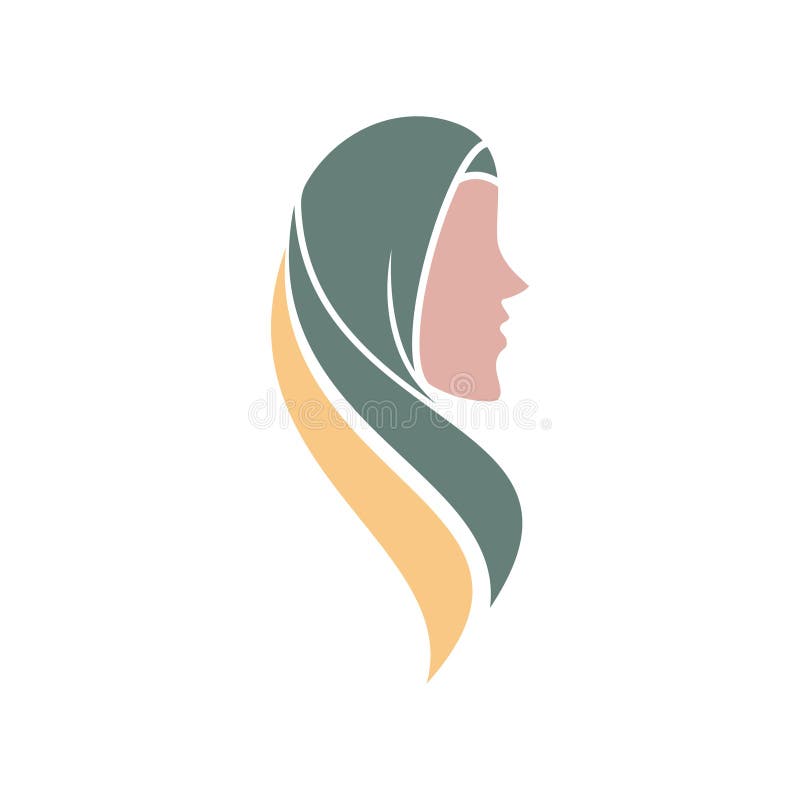 Hijab women logo icon stock vector. Illustration of ethnic - 354314146