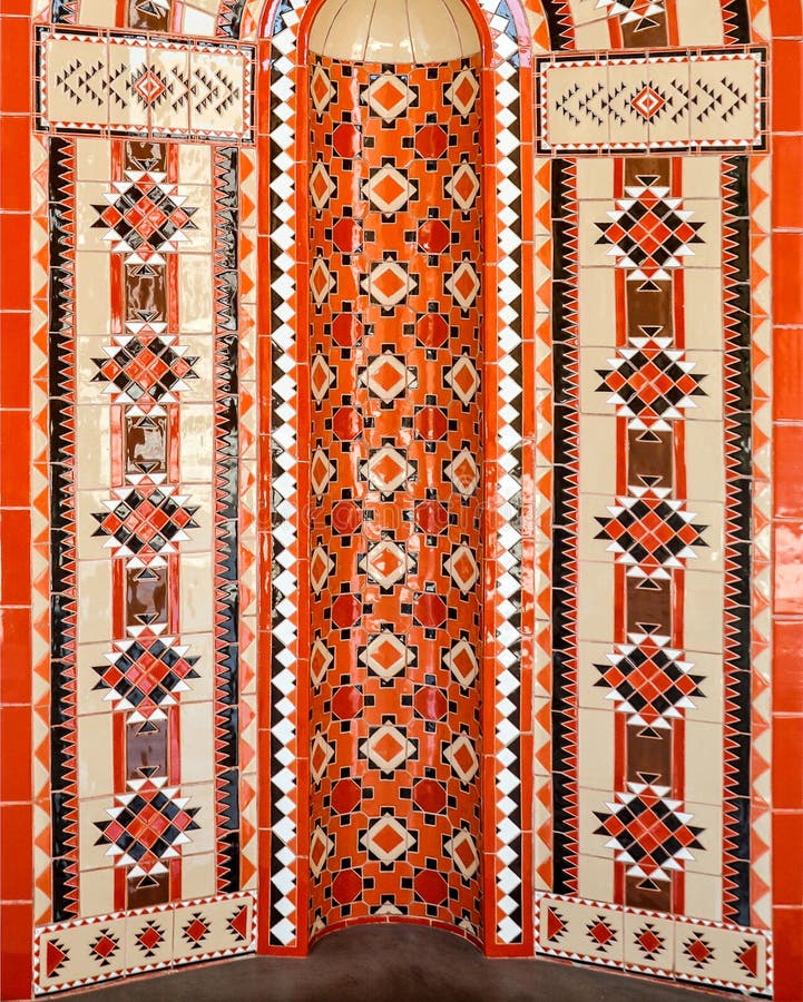 Islamic Mosaic Pattern with Blue Tiles Stock Image - Image of grunge ...