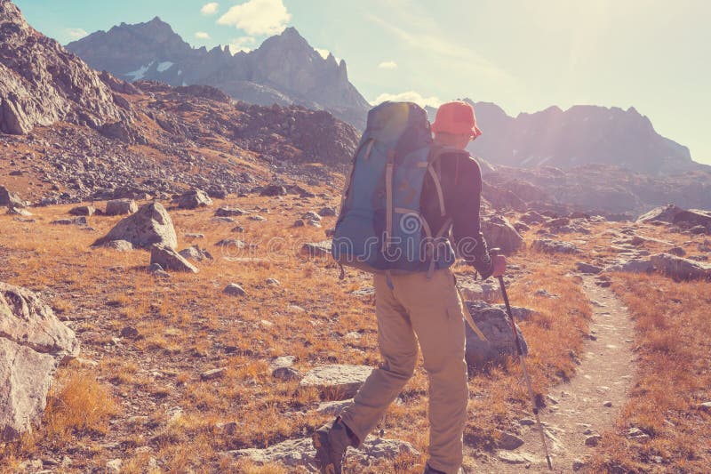 Hike in autumn season stock photo. Image of alone, discovery - 132008656
