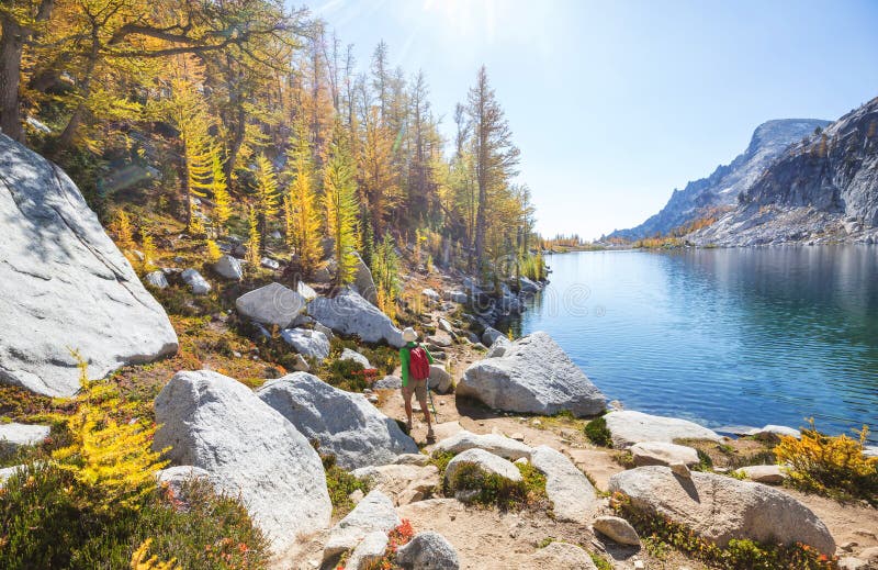 Hike in autumn season stock image. Image of hiking, authentic - 285248547