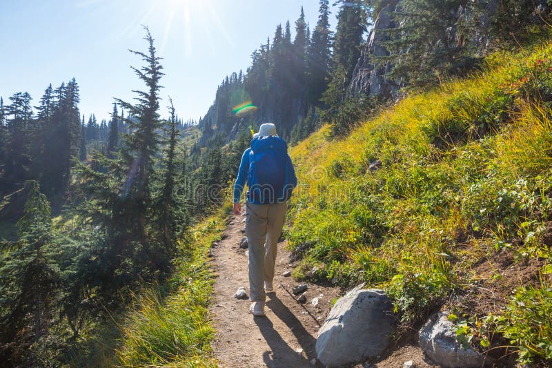 Hike in autumn season stock photo. Image of inspiration - 292148614
