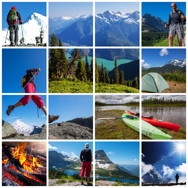 Hike collage stock photo. Image of sports, summer, hiker - 54173298