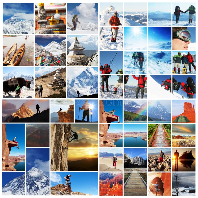 Hike collage stock photo. Image of sports, summer, hiker - 54173298