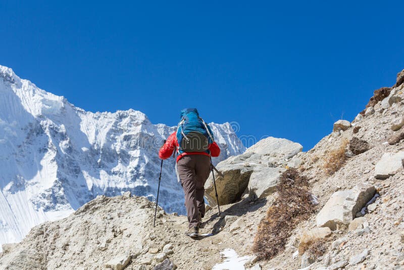 Hike in Himalayas stock image. Image of kanchenjunga - 110433981