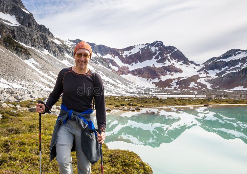 Hike in mountains stock photo. Image of backpacker, explorer - 196476106