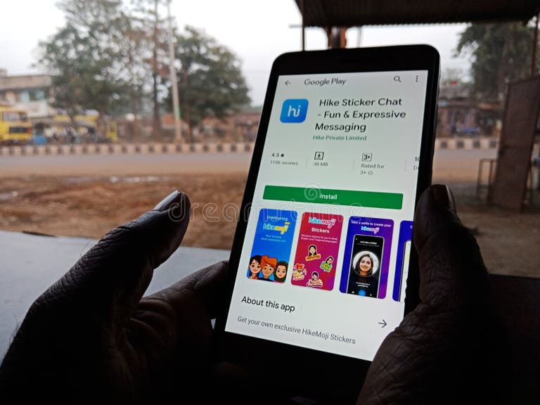 Hike Sticker Chat Online Mobile Application Software Presented on Smart ...