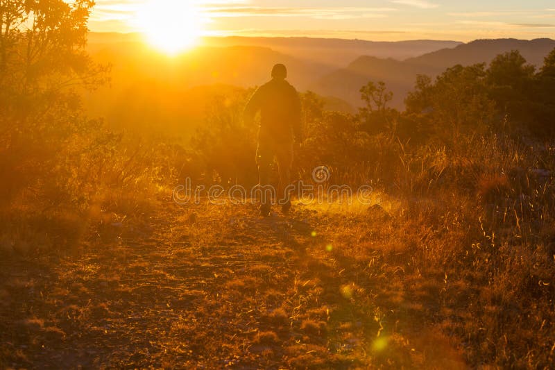 Hike in sunset stock image. Image of summer, hiking - 274715697