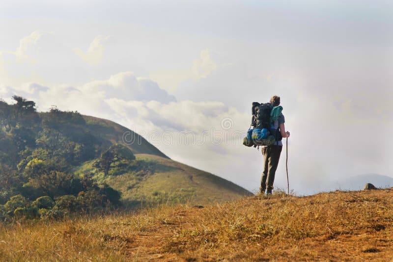 Hike trekking mountain stock photo. Image of climbing - 64622290