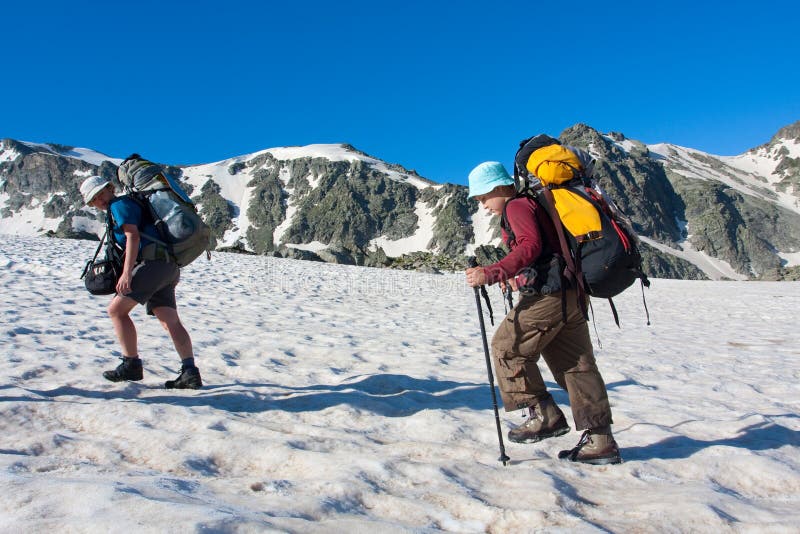 Hiker stock image. Image of morning, blue, outdoor, hike - 11008149
