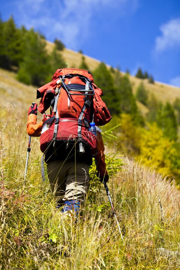 Hiker stock photo. Image of road, landscape, active, hiking - 21345012