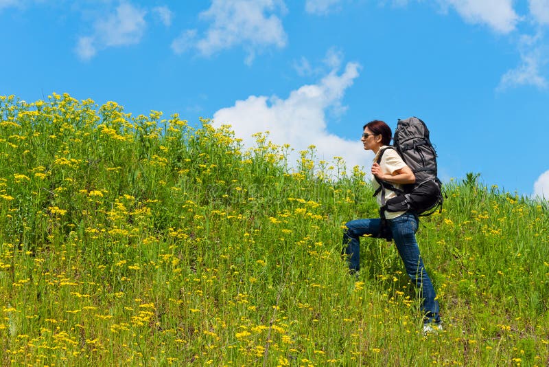 Hiker stock image. Image of spring, person, backpacking - 23582165