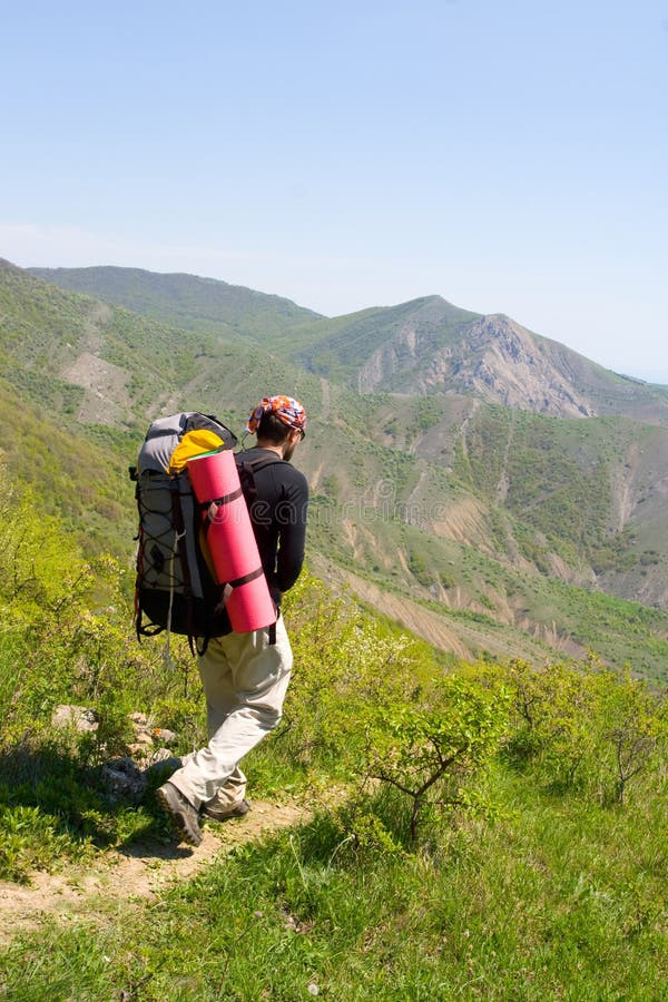 Hiker stock photo. Image of hiker, park, happy, rock, leisure - 5082124
