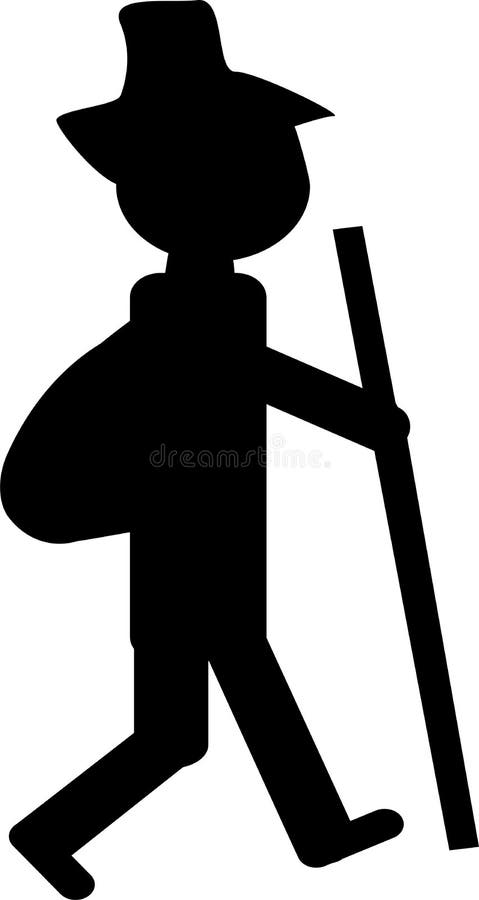 Hiker with hiking word stock vector. Illustration of trekking - 92976647
