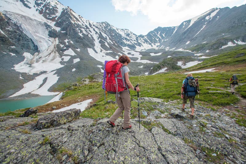 Hiker in Altai Mountains, Russian Federation Stock Image - Image of ...