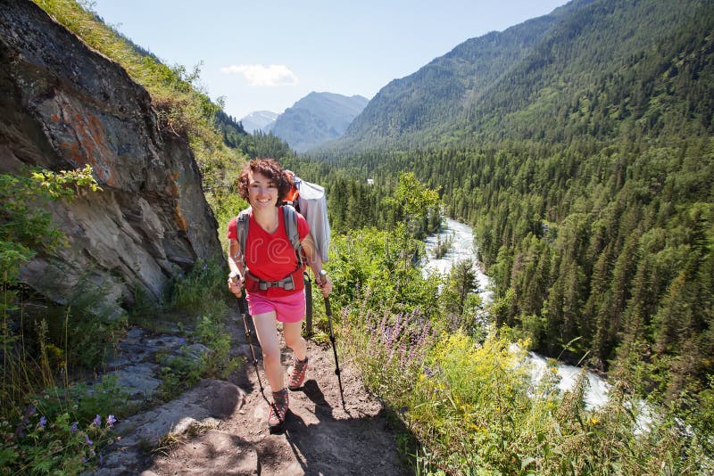 Hiker in Altai Mountains, Russian Federation Stock Image - Image of ...