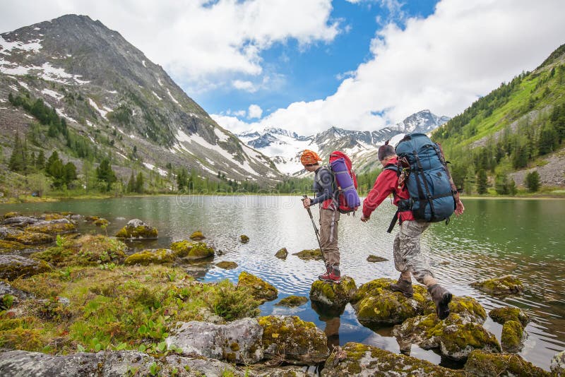 Hiker in Altai Mountains, Russian Federation Stock Image - Image of ...