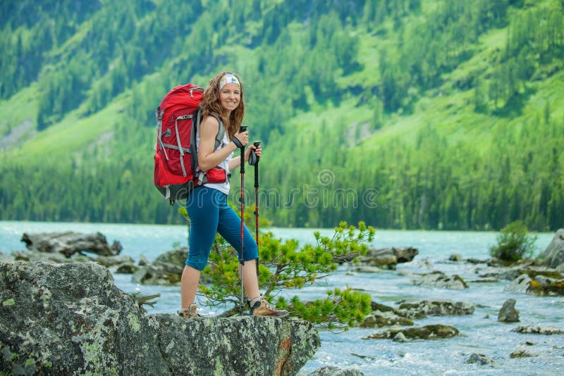 Hiker in Altai Mountains, Russian Federation Stock Photo - Image of ...