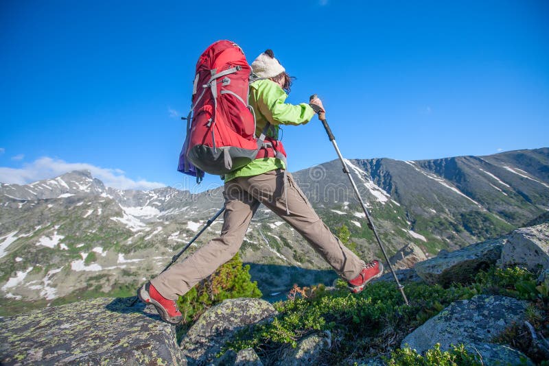 Hiker in Altai Mountains, Russian Federation Stock Photo - Image of ...