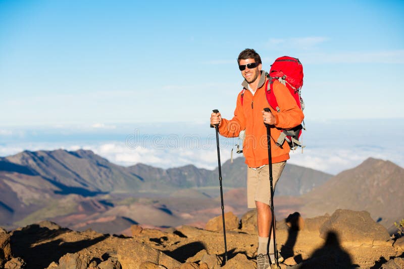 Hiker with backpack stock photo. Image of mountain, countryside - 39875872