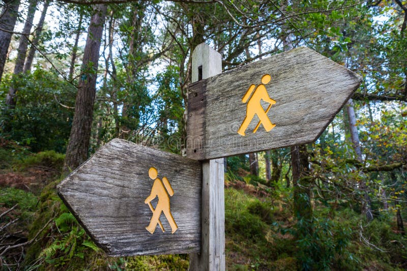 Hiker direction signs stock image. Image of pictorial - 61916129