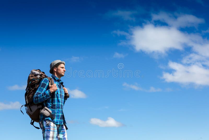 Hiker Looking at the Horizon Stock Image - Image of freedom ...