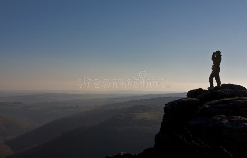 Hiker Looking Out Over Dartmoor Stock Photo - Image of mist, viewpoint ...