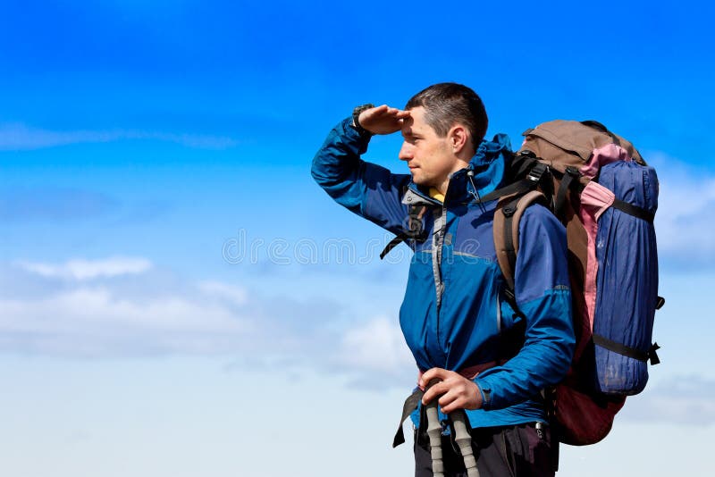 Hiker looking at view stock image. Image of freedom, horizon - 22360313