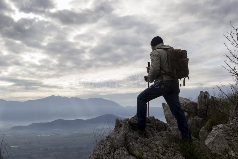 Hiker on mountain stock image. Image of europe, summit - 115112105