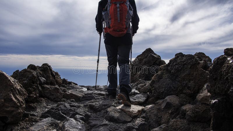 Hiker Mountain Path stock photo. Image of rock, people - 168883194