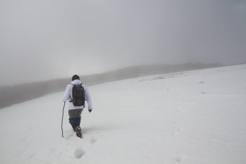 Hiker on mountain stock photo. Image of trekking, nature - 255605128