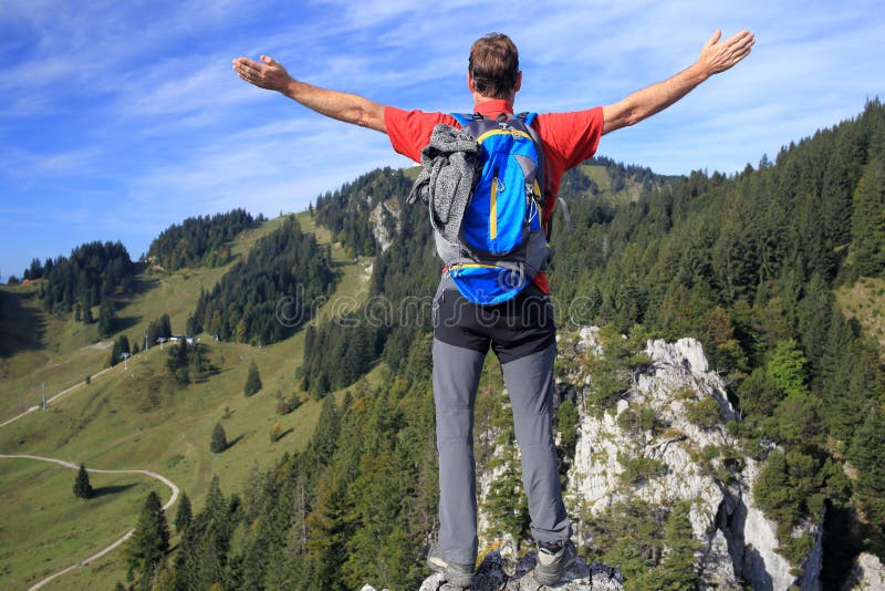 Hiker and mountain top stock image. Image of panoramic - 123715579 Hiker and mountain top stock image. Image of panoramic - 123715579