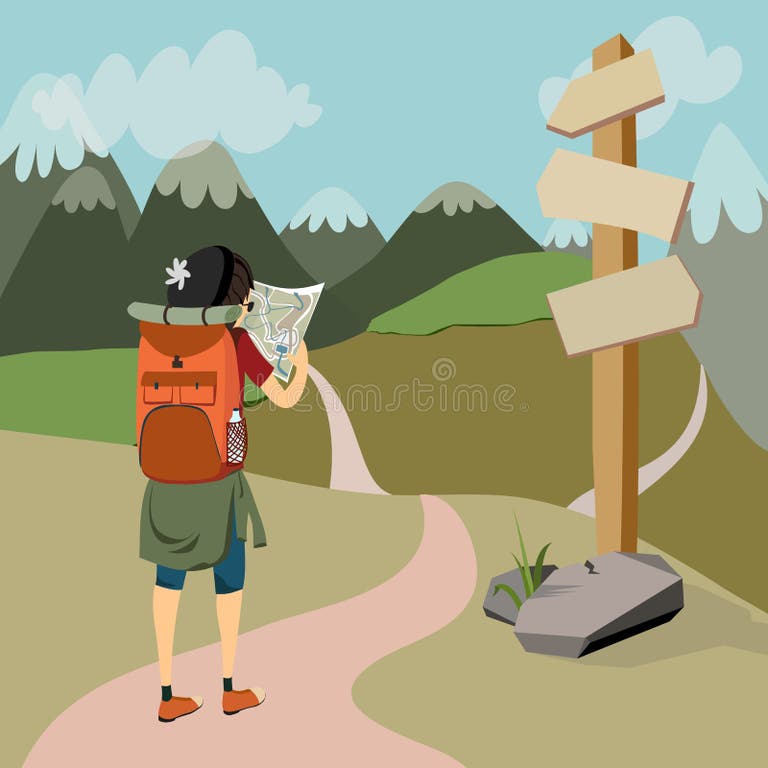 Hiker Mountain Trail Map Stock Illustrations – 621 Hiker Mountain Trail ...