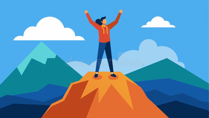 A Hiker Standing Atop a Scenic Mountain Feeling a Sense of ...