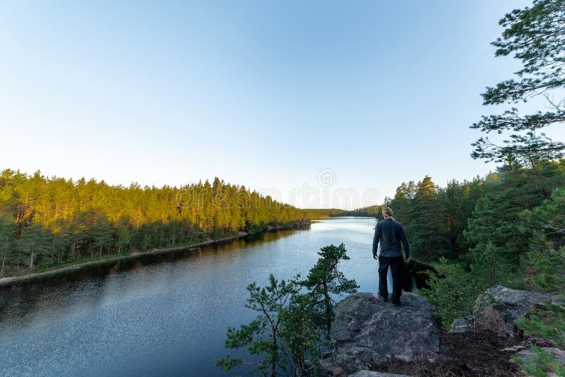 Standing high stock photo. Image of outdoors, hiker - 125073826