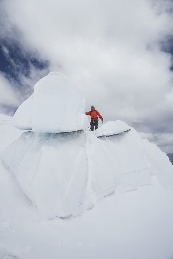 Hiker Standing Top Ice Formation Stock Photos - Free & Royalty-Free ...