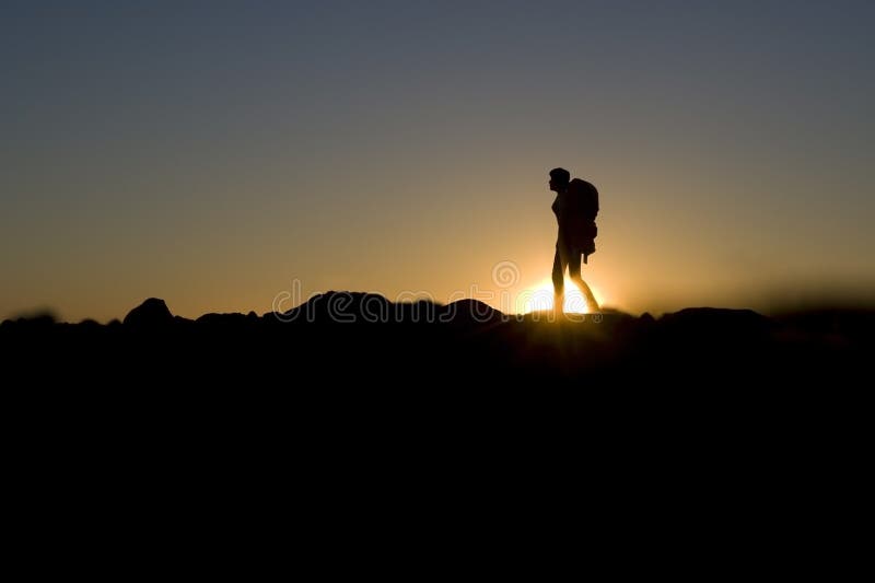 Hiker and sunset stock photo. Image of peak, walk, macro - 37646500