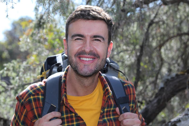 Hiker Training with His Backpack Stock Photo - Image of nature ...
